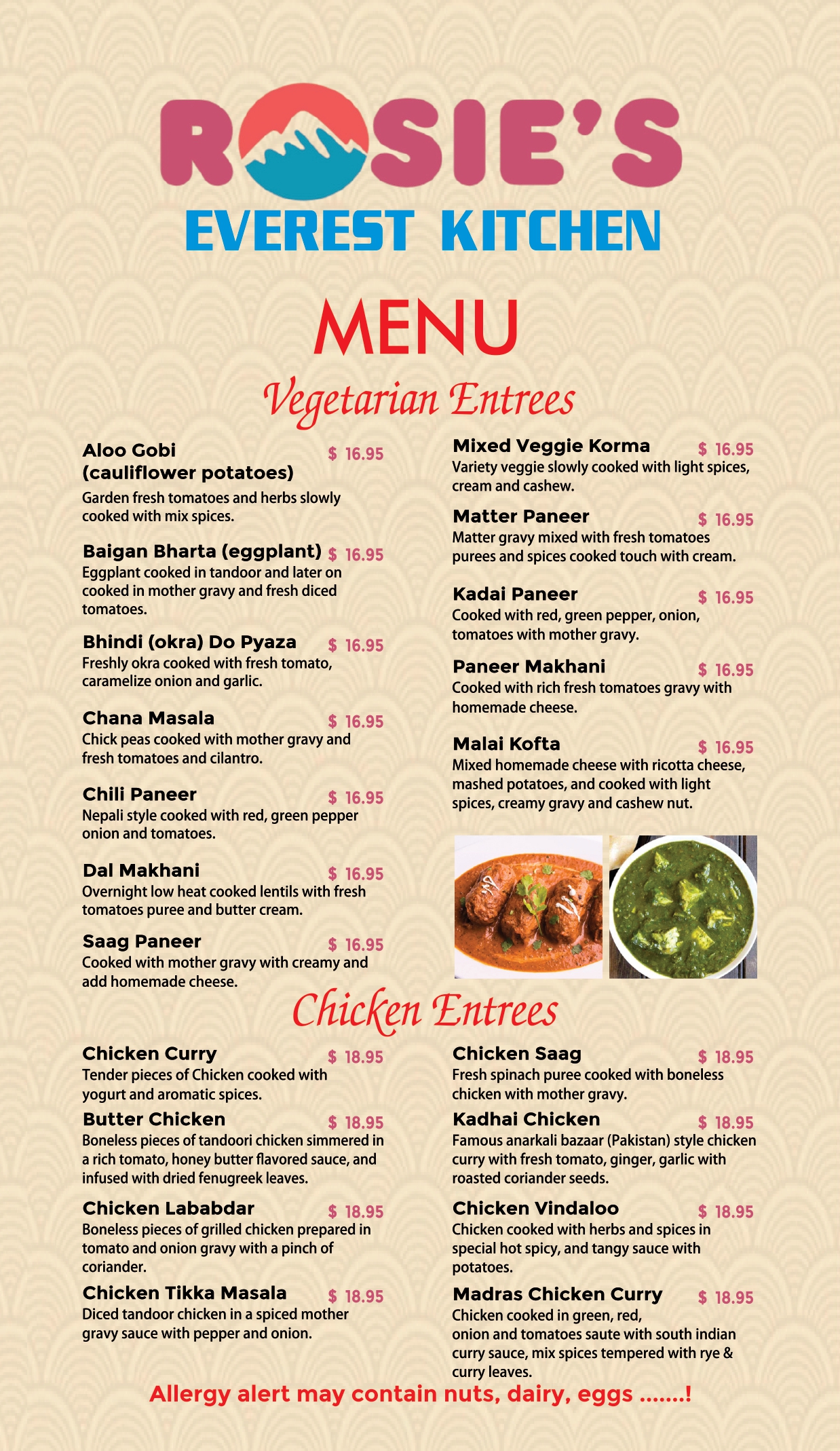 Menu – Rosie